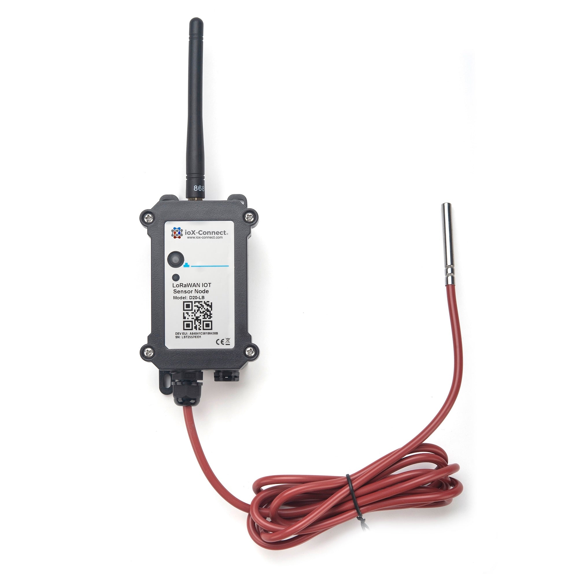 LoRaWAN Industrial Temperature Sensor | –55 °C to 125 °C | ioX-Connect